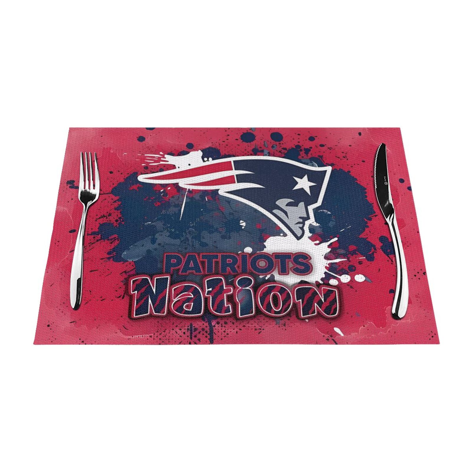 Patriots Team Pvc Woven Placemat 12x18in (1 Piece Pack, 4 Piece Pack, 6 ...
