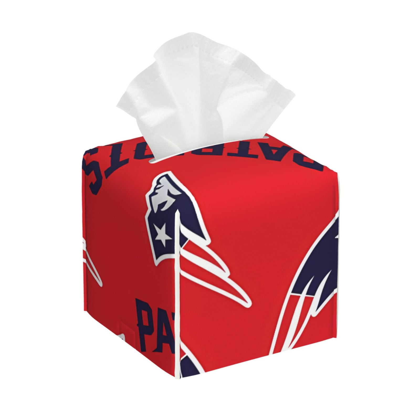 Patriots Tissue Box Cover PU Leather Tissue Holder Square Facial Tissue ...