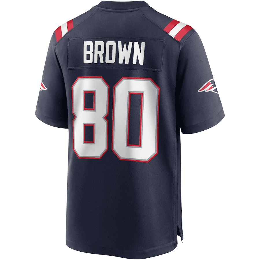 Patriots Youth Home Limited Troy Brown#80 Fans short sleeve Game Jersey World Series 2024 Shirt ...