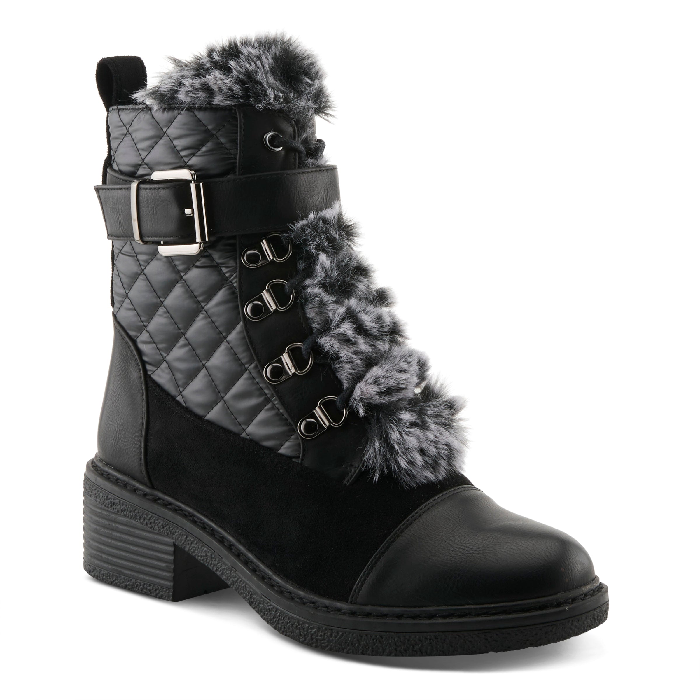 Patrizia Hilvia-Quilt Women’s Microsuede Quilted Lace-Up Booties with ...