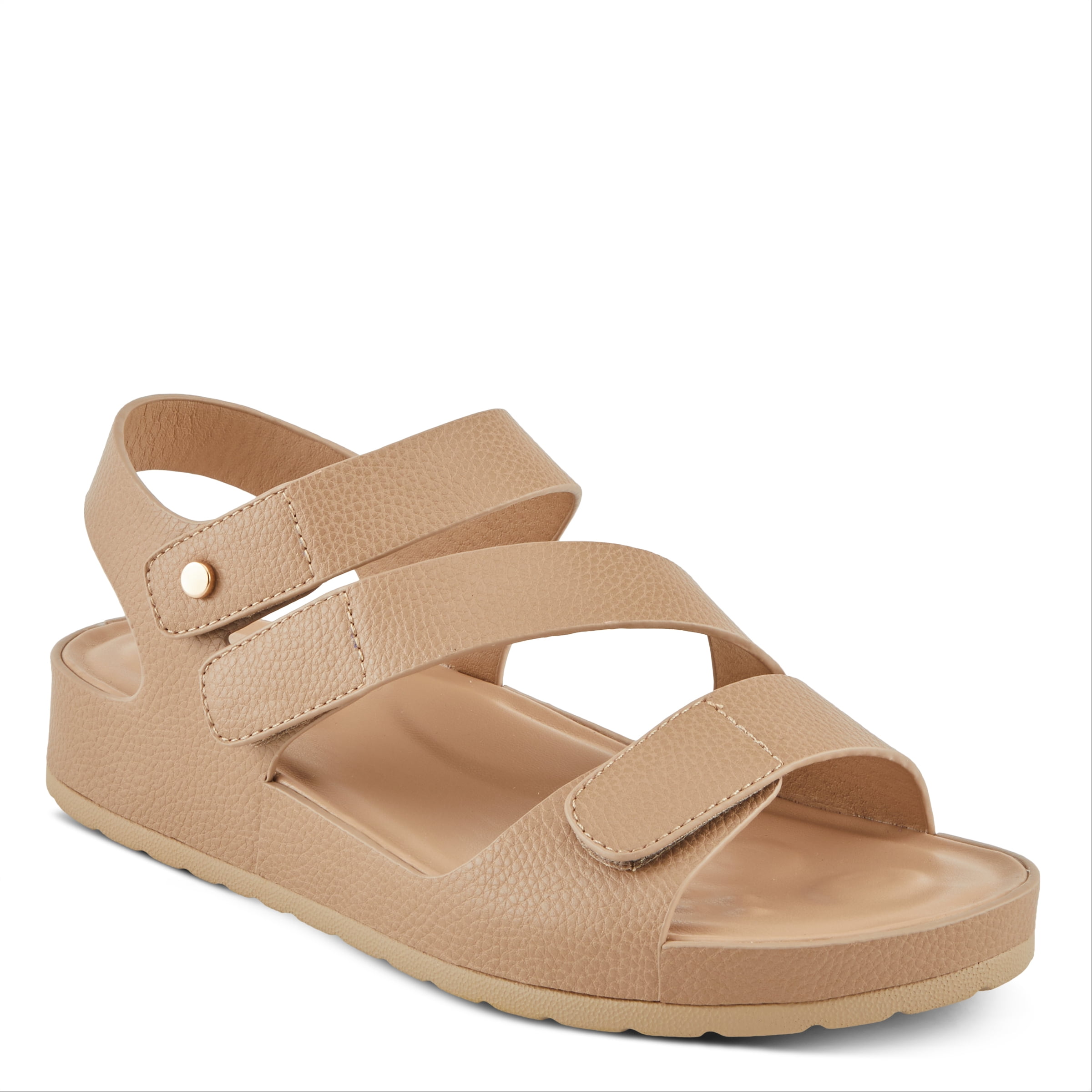 Patrizia Women's AREZA Asymmetrical Slingback Flat Sandals Beige EU 42 / US 10.5 - 11 - Walmart.com