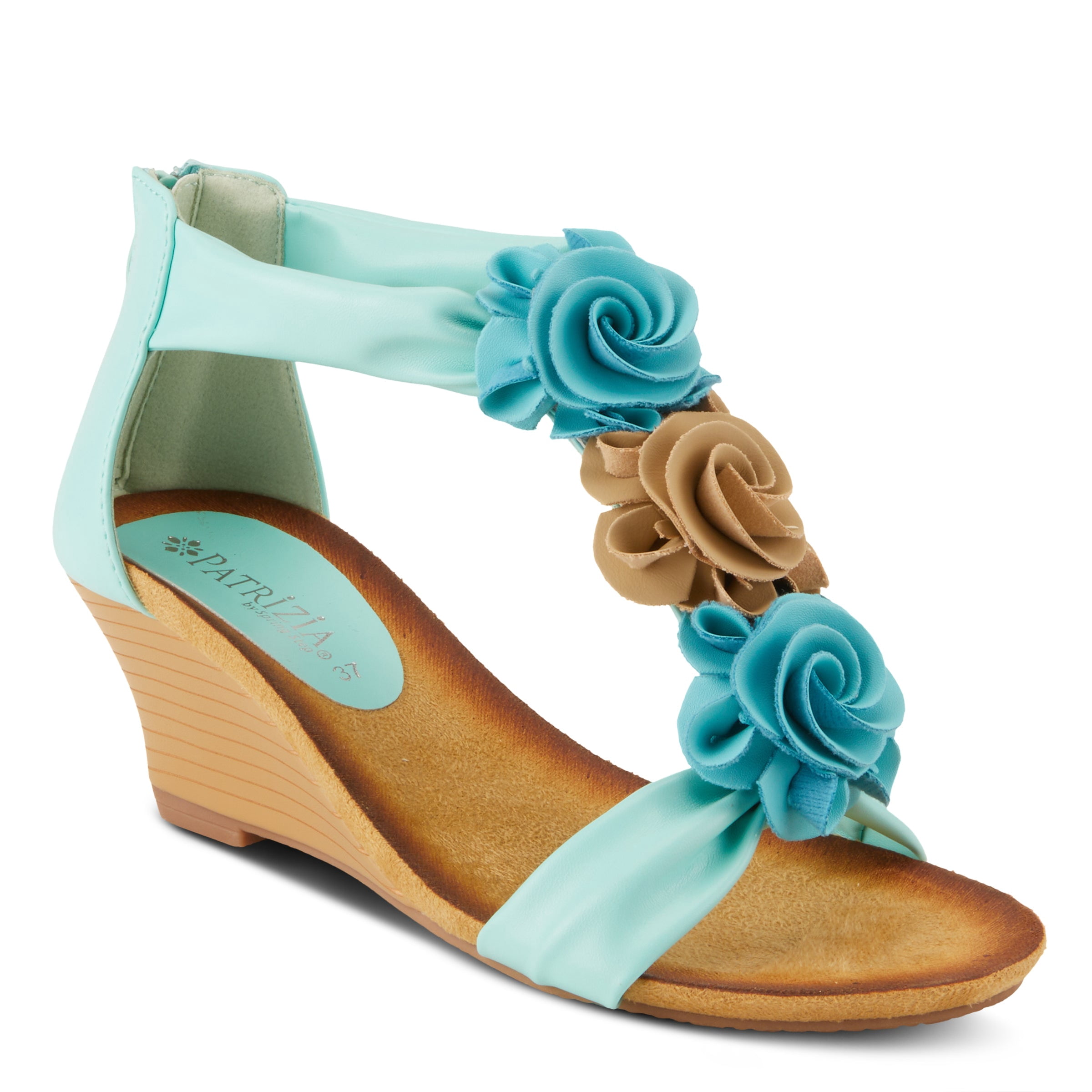 PATRIZIA Women's HARLEQUIN Ankle Strap T-Strap Wedge Sandals - Floral ...
