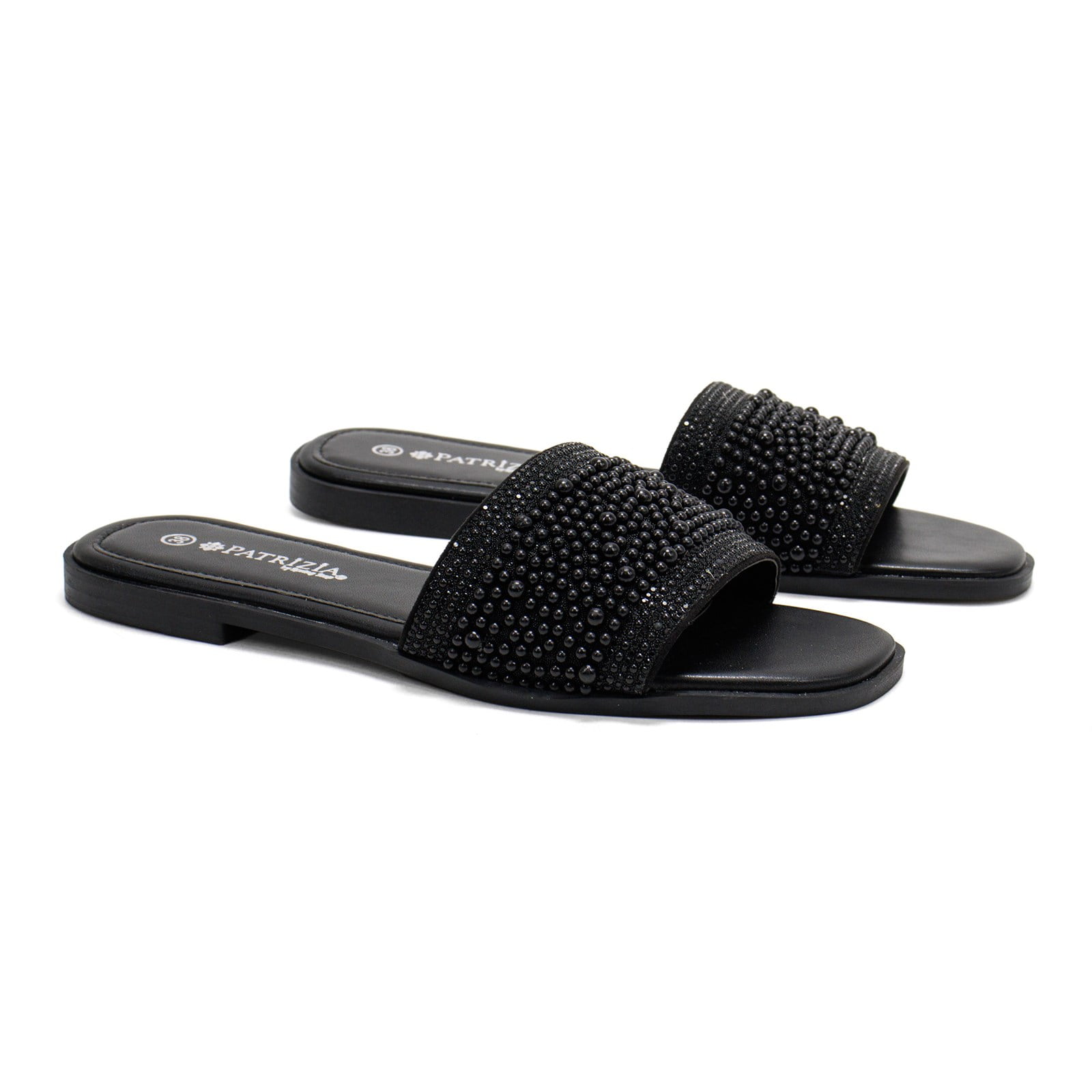 Patrizia Women's Pearliest Flat Slide Sandal, Black,6 M US - Walmart.com