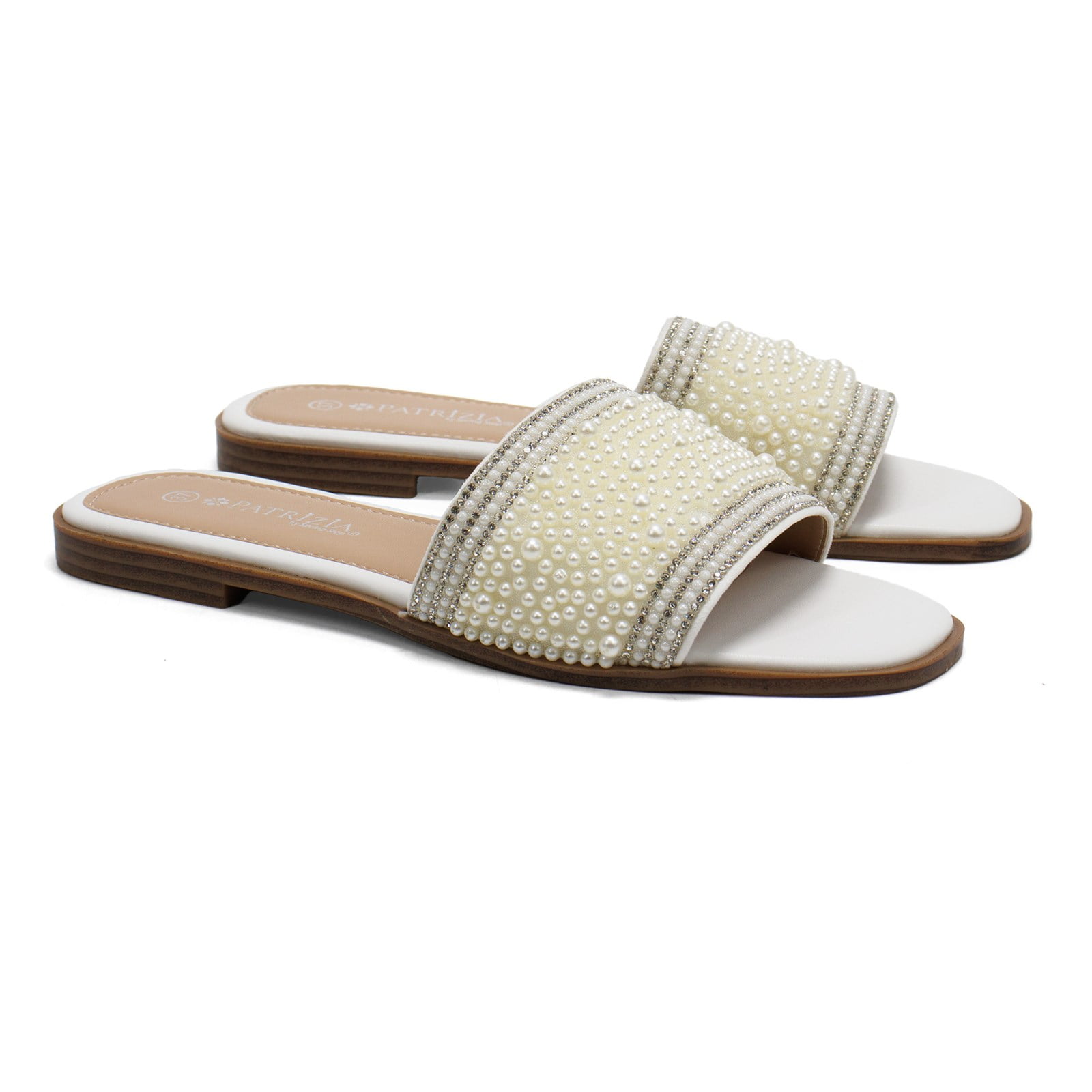 Patrizia Women's Pearliest Flat Slide Sandal, White,10 M US - Walmart.com