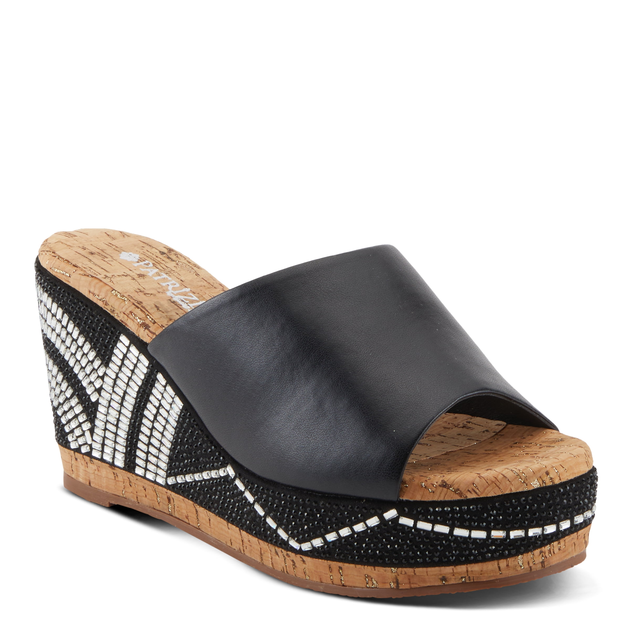 Patrizia Women's RADIANT Wedge Slide Sandals with Crystals Black EU 35 / US 5 - Walmart.com