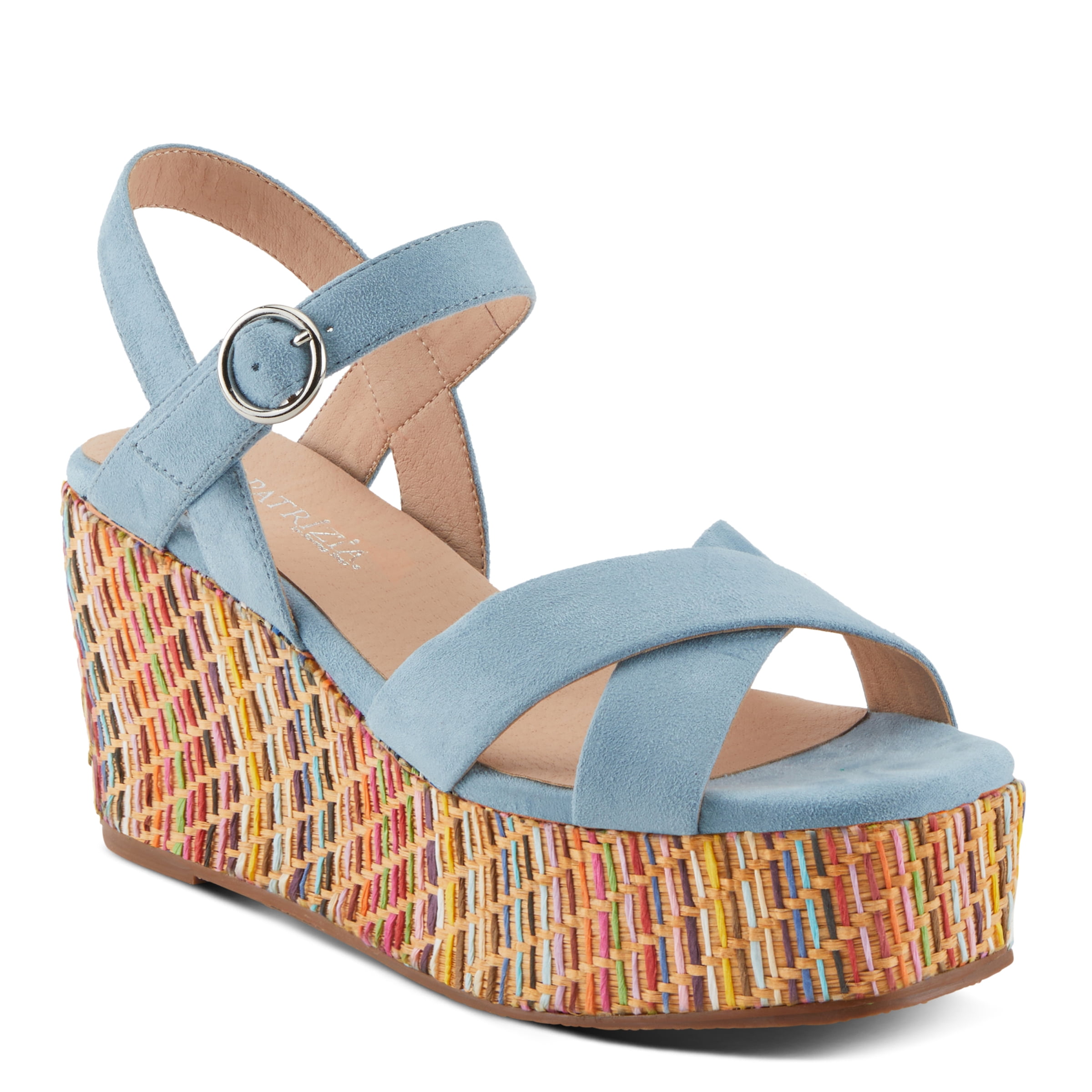 Patrizia Women's RAINBOWFUN Multicolor Quarter Strap Wedge Sandals Blue ...