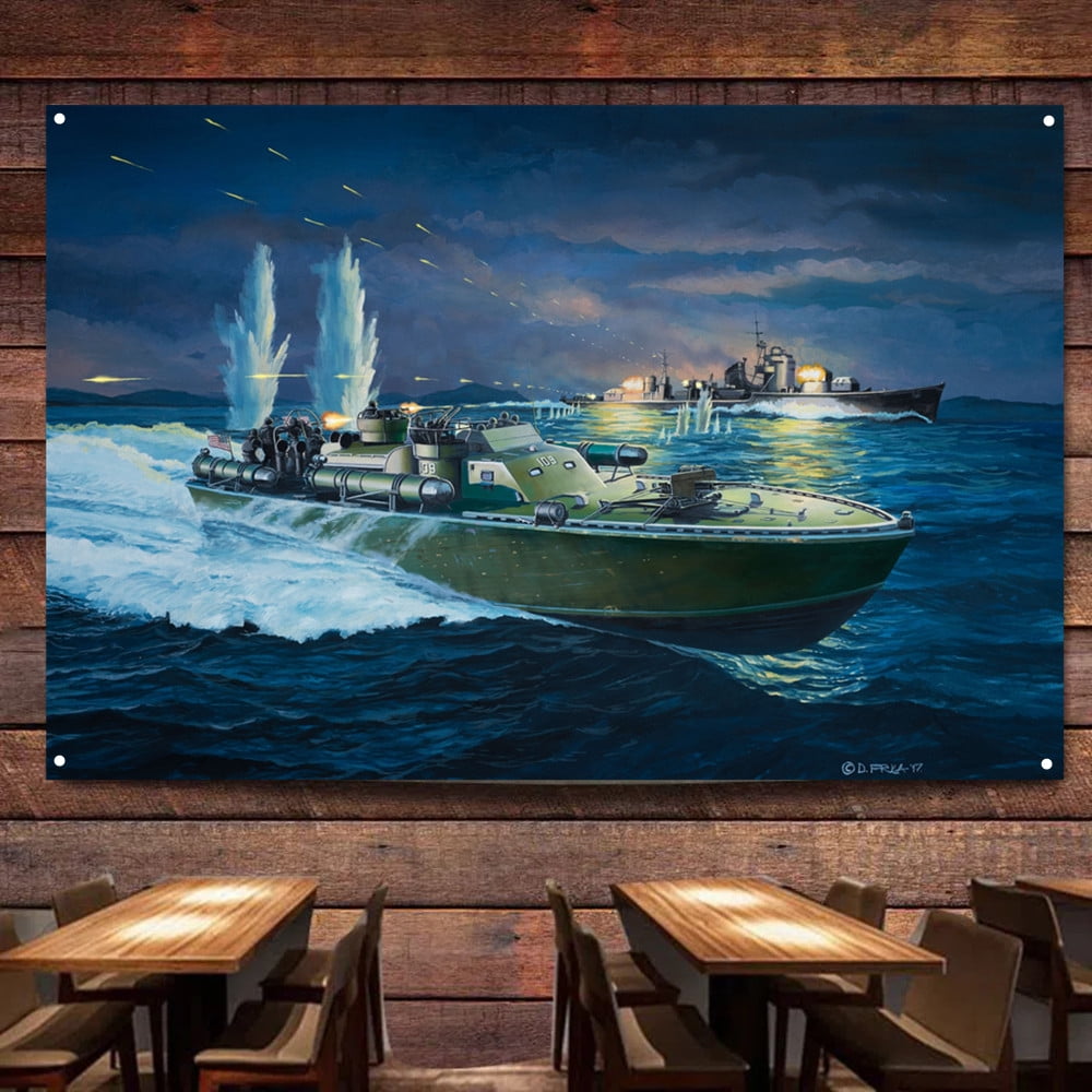 Patrol Torpedo Boat PT-109 Battleship Wall Art Banners Hanging Flags ...