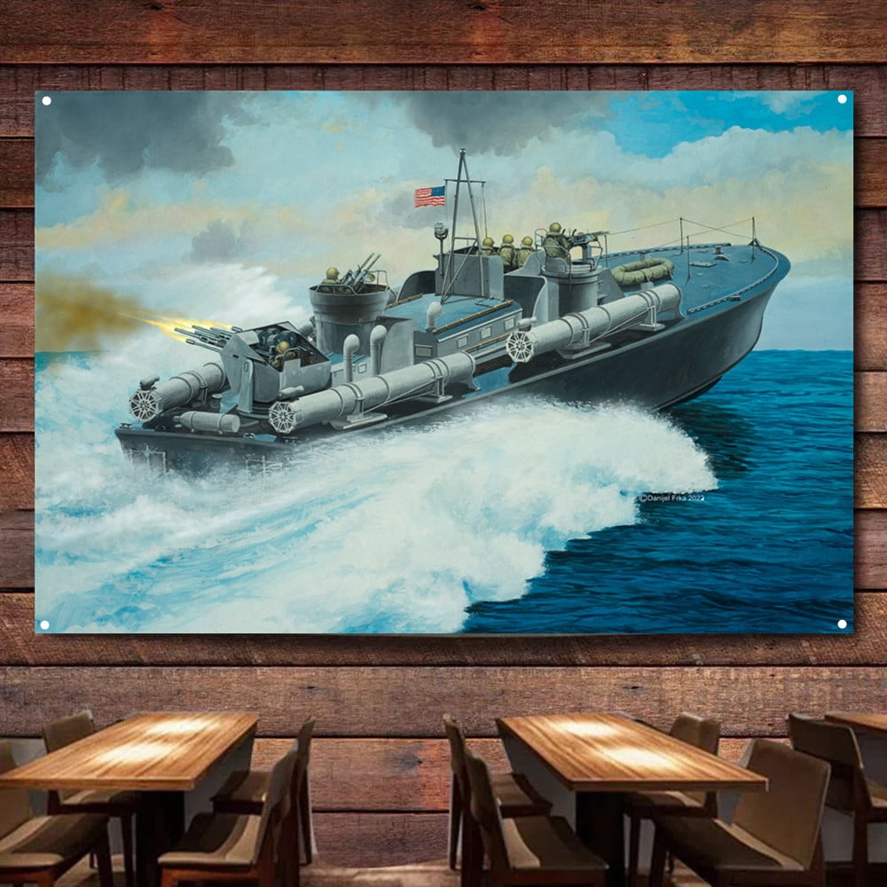Patrol Torpedo Boat PT-160 Battleship Wall Art Banners Hanging Flags ...