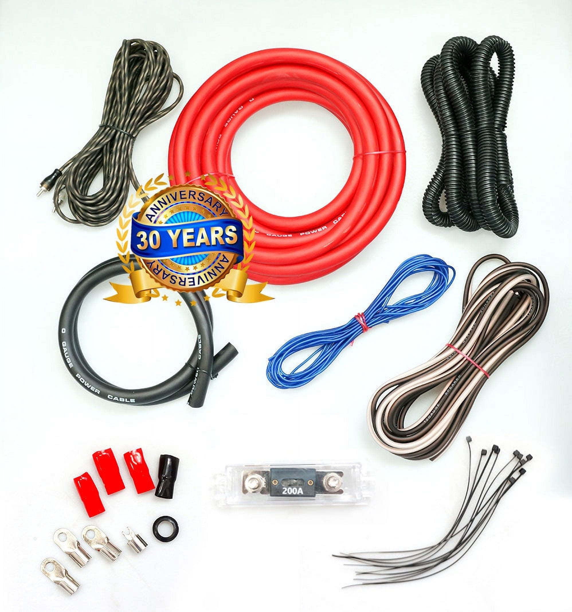Patron 0 Gauge 5000W Car Amplifier Installation Power Amp Wiring Kit ...