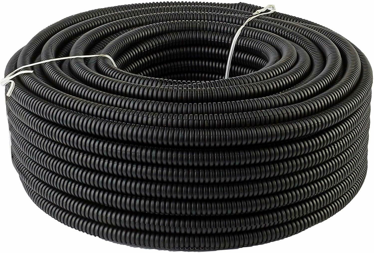 Patron 50 Feet Black 1/2" Split Loom Split Wire Loom Conduit Corrugated ...
