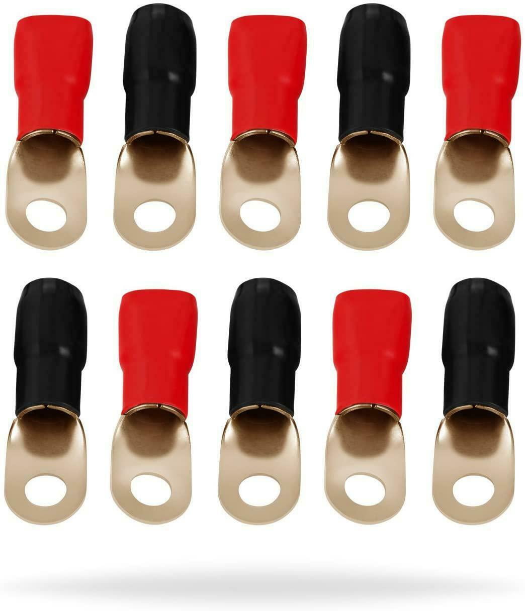 Patron P0GRT10 0 Gauge Gold Ring Terminal 10 Pack 1/0 AWG Wire Crimp ...