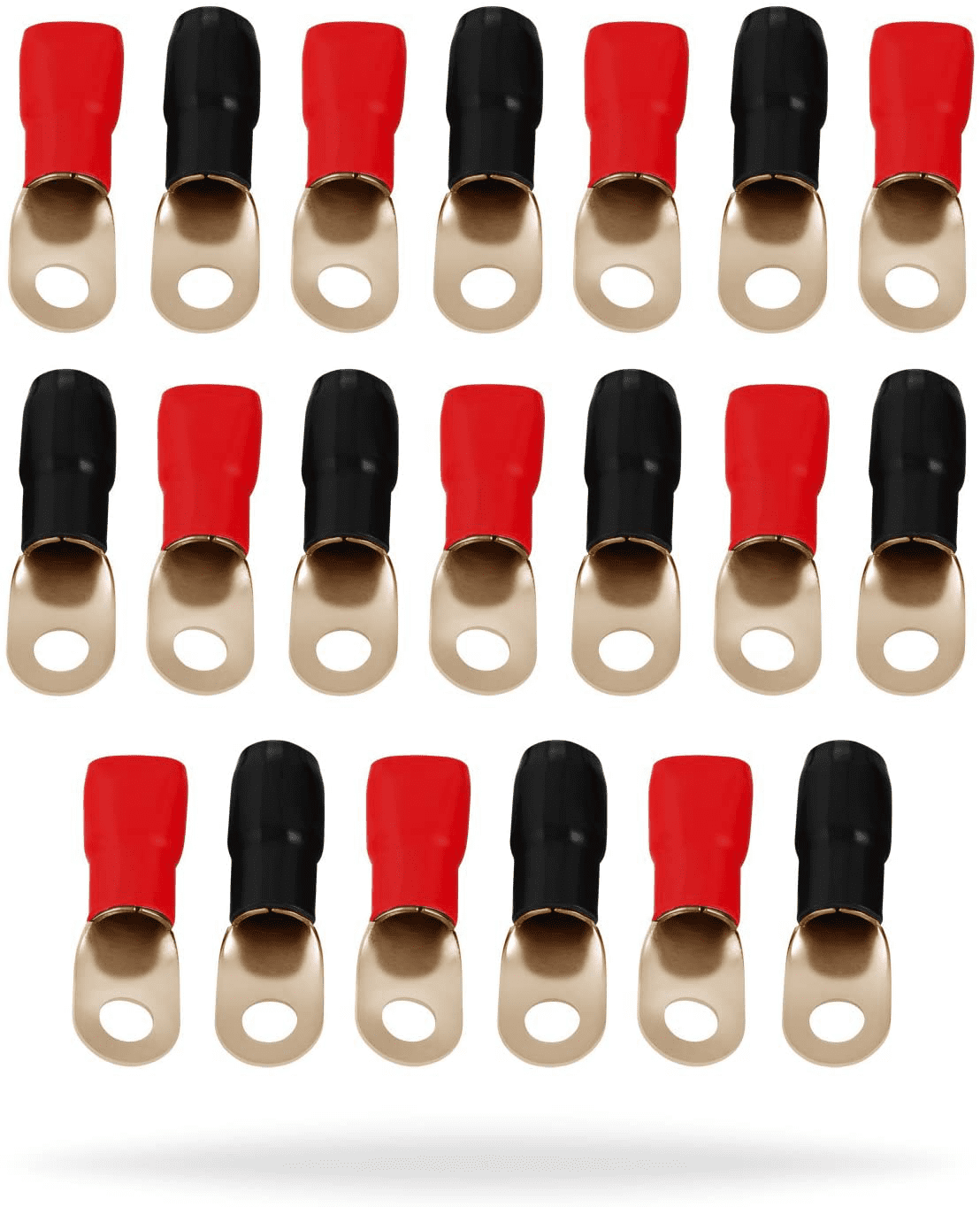 Patron P0GRT20 0 Gauge Gold Ring Terminal 20 Pack 1/0 AWG Wire Crimp ...