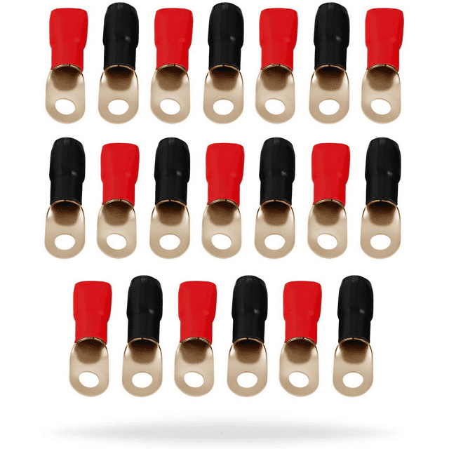 Patron P0GRT20 0 Gauge Gold Ring Terminal 20 Pack 1/0 AWG Wire Crimp ...