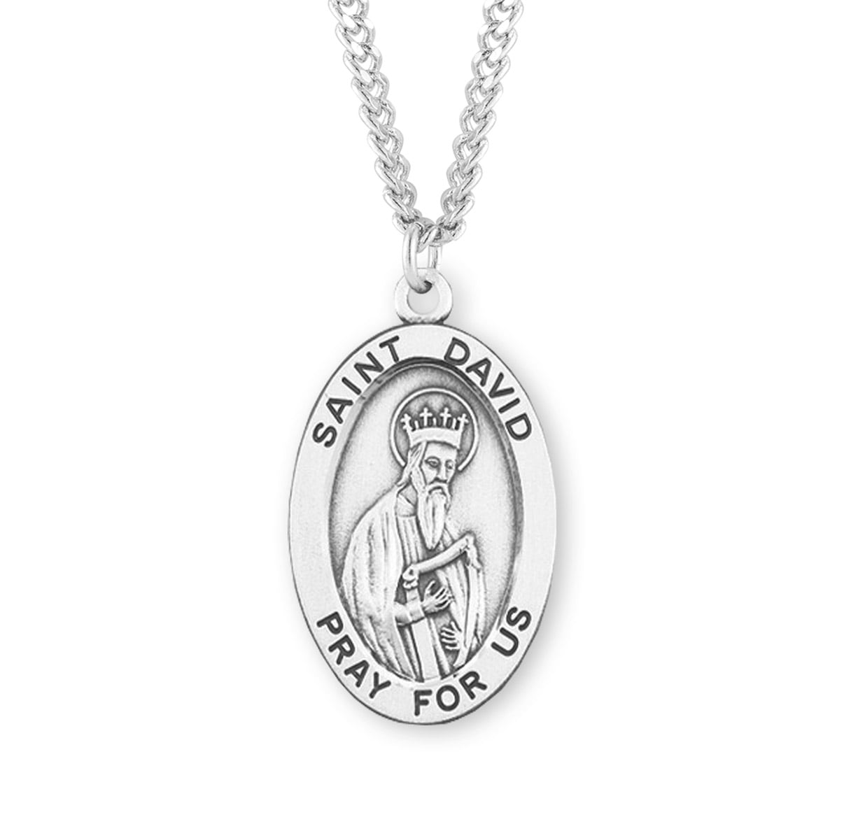 Patron Saint David Oval Sterling Silver Medal - Walmart.com