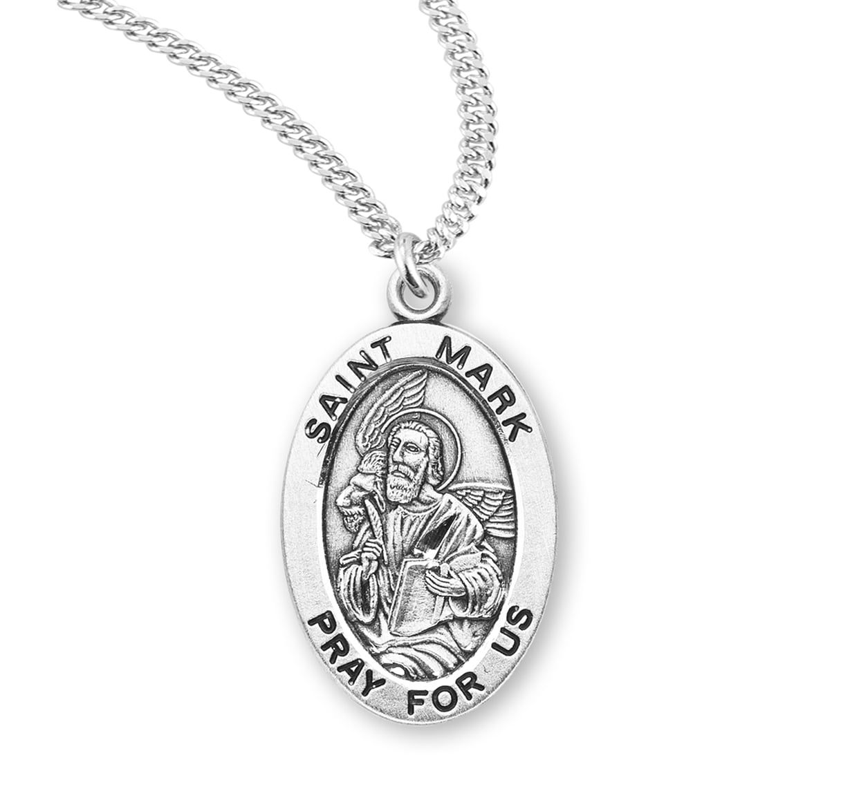 Patron Saint Mark Oval Sterling Silver Medal - Walmart.com