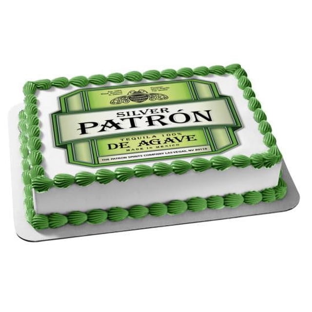 Patron Tequila De Agave Label Edible Image Cake Topper For Quarter ...