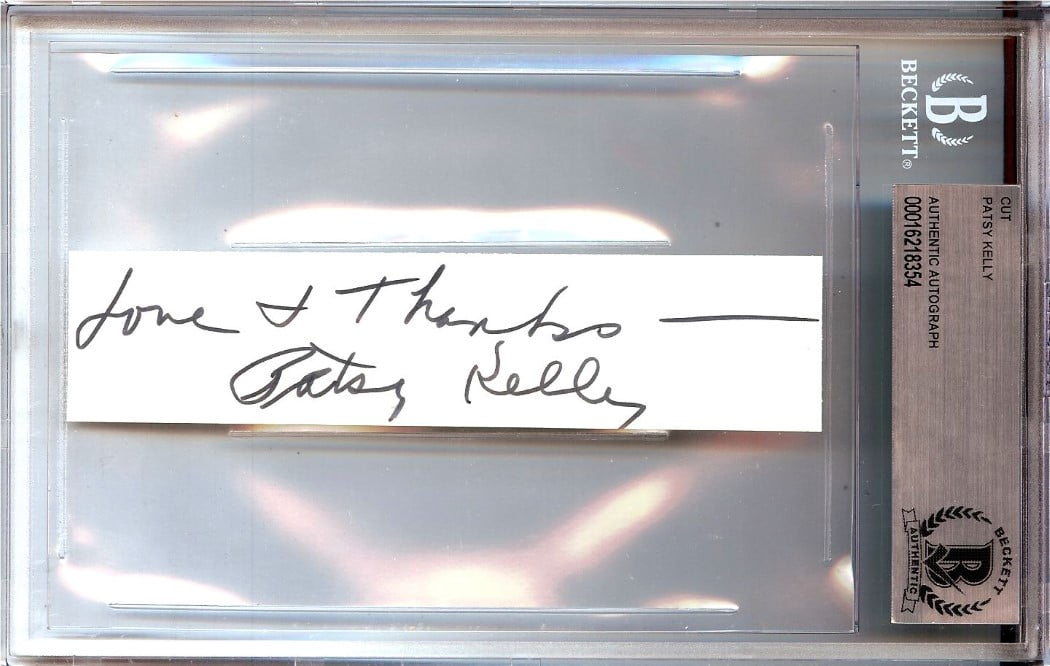 Patsy Kelly Signed Autograph Cut Signature Hollywood Actress BAS ...