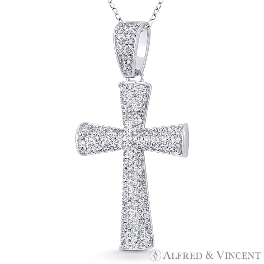 Pattée / Formée Cross Cubic Zirconia CZ Crystal Pave 51x26mm (2x1in ...