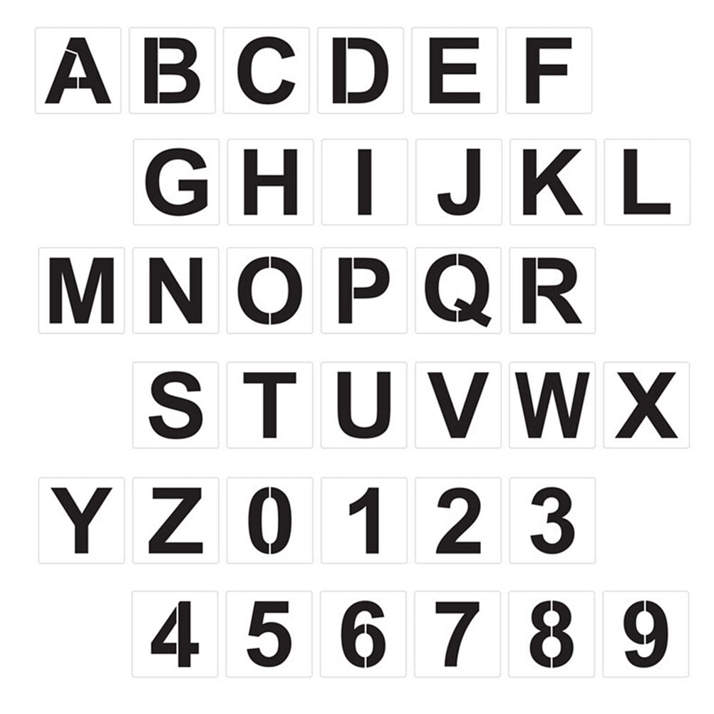 Pattern Alphanumeric Template Letter Stencil Child 10X10CM Beige ...