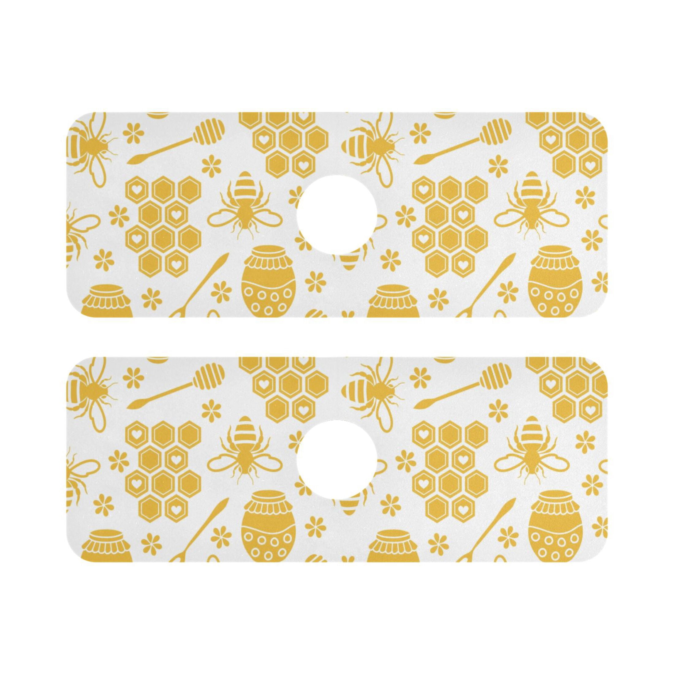 Pattern with Bees and Honey 2 PCs Sink Splash Guard Set Kitchen Faucet ...