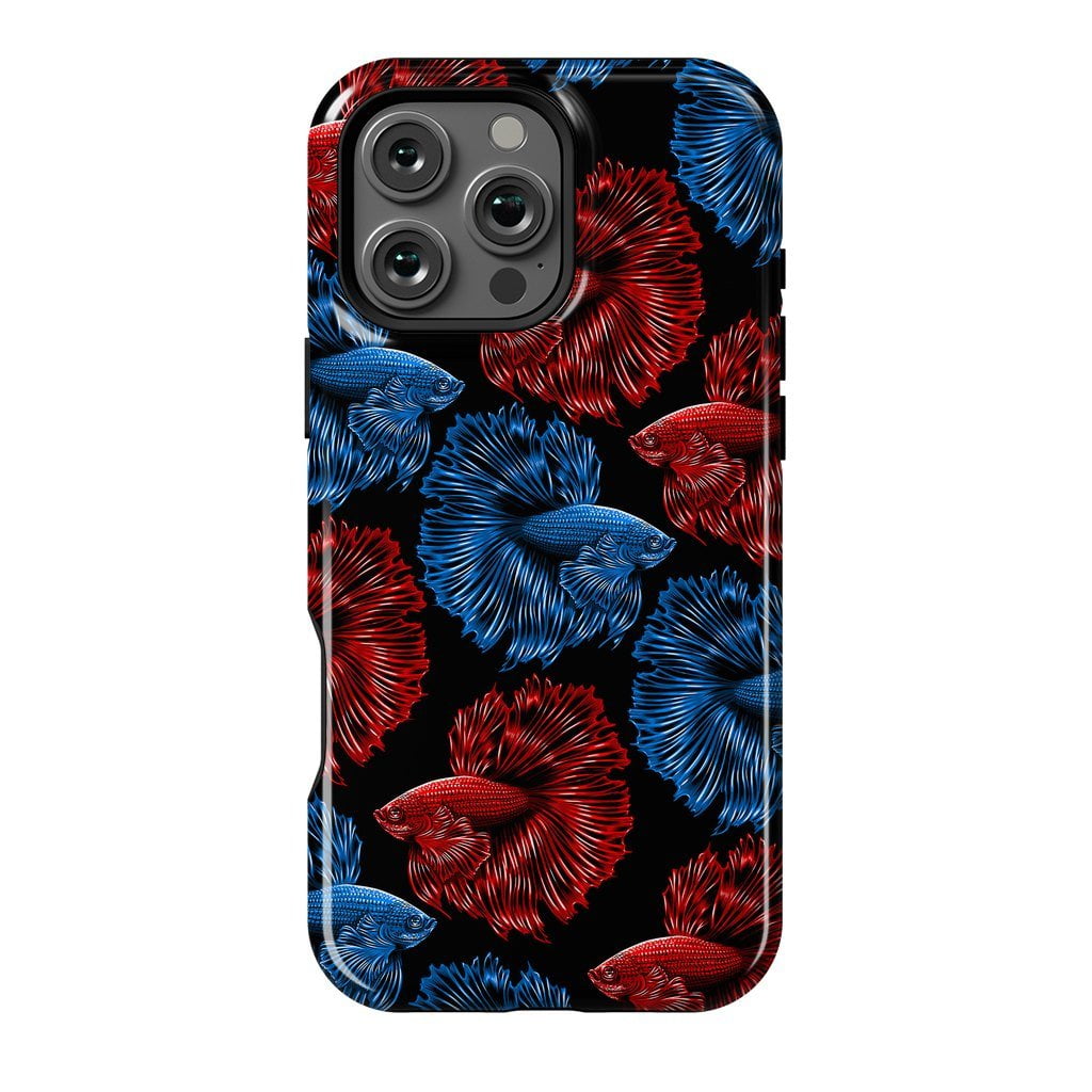 Pattern Bettas Fish Artwork For iPhone 11 to 17 Pro Max Compatible ...