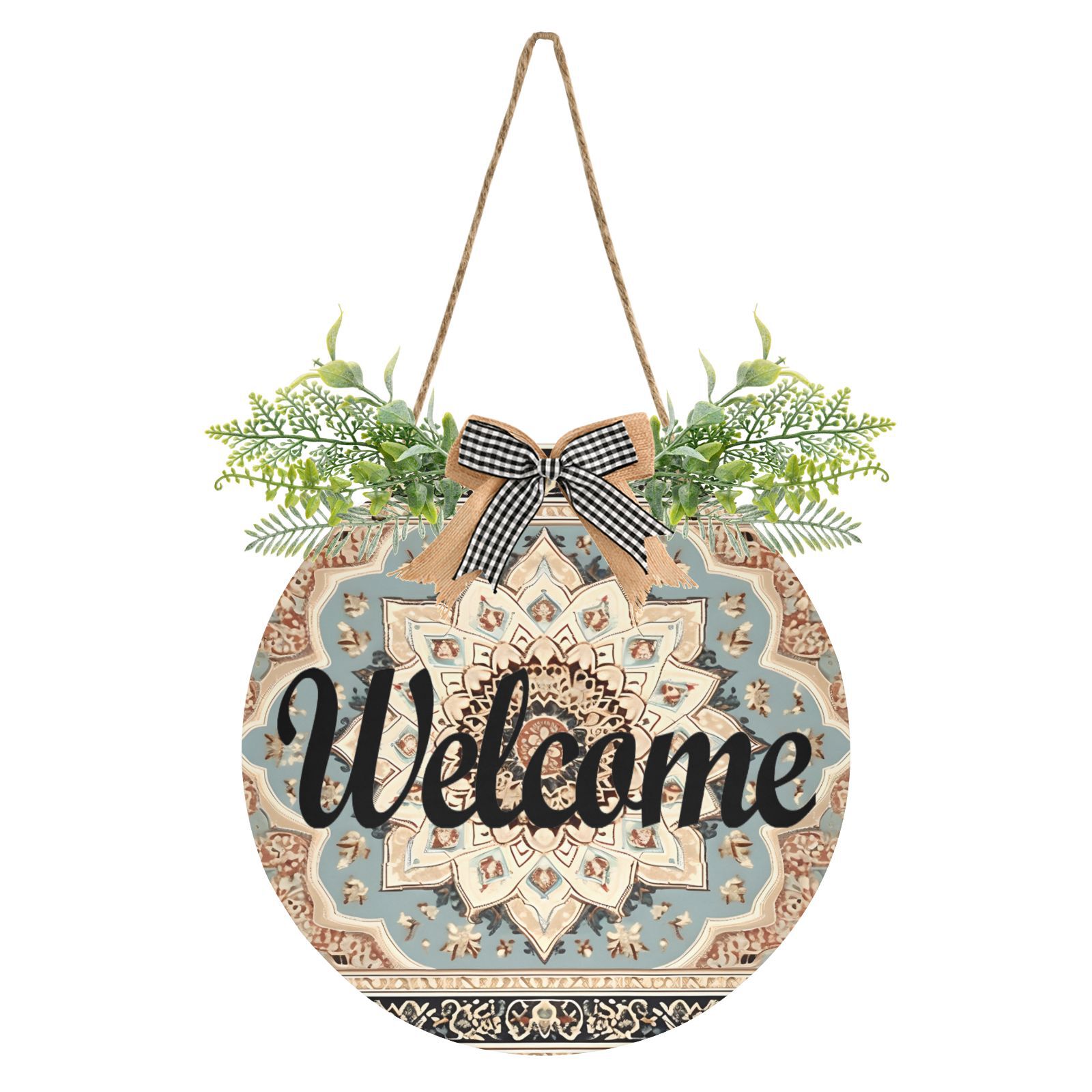 Pattern Boho Bohomia Welcome Sign for Front Door Wreath Door Sign for ...