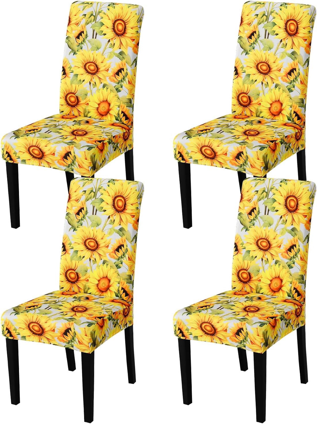 Pattern Chair Covers for Dining Room Set of 4, High Stretch Removable ...