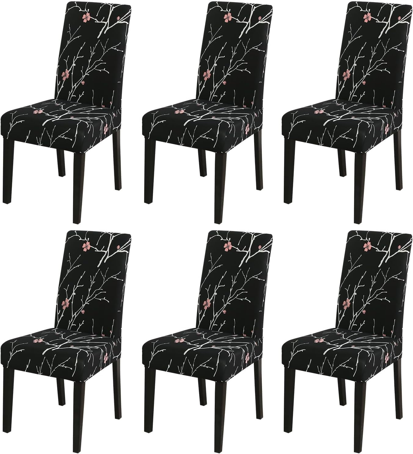 Pattern Chair Covers for Dining Room Set of 6, High Stretch Removable ...