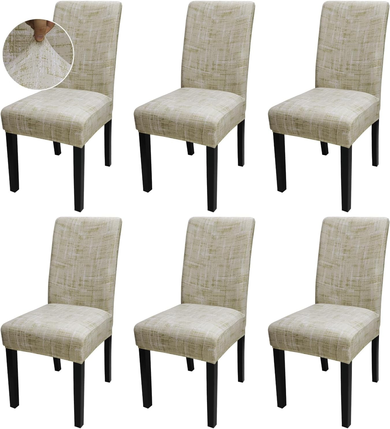 Pattern Chair Covers for Dining Room Set of 6, High Stretch Removable ...