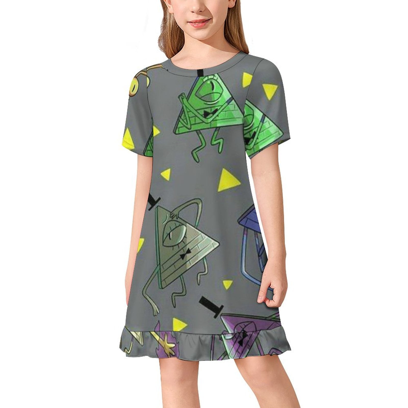 Pattern Gravity Falls Bill Cipher Children's Short Sleeved Dress 3D ...