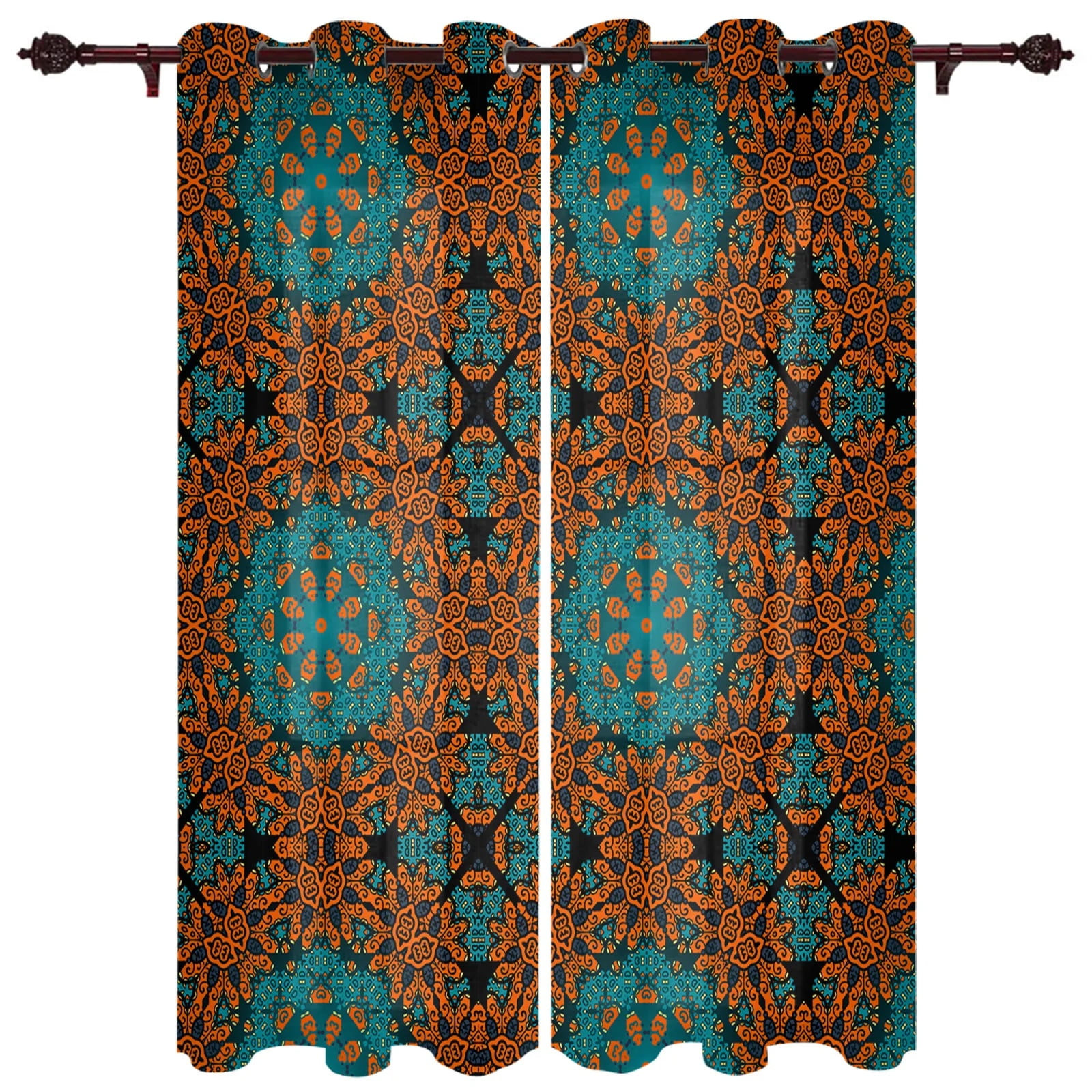 Pattern Line Decoration Geometric Circle Window Curtain Modern European ...