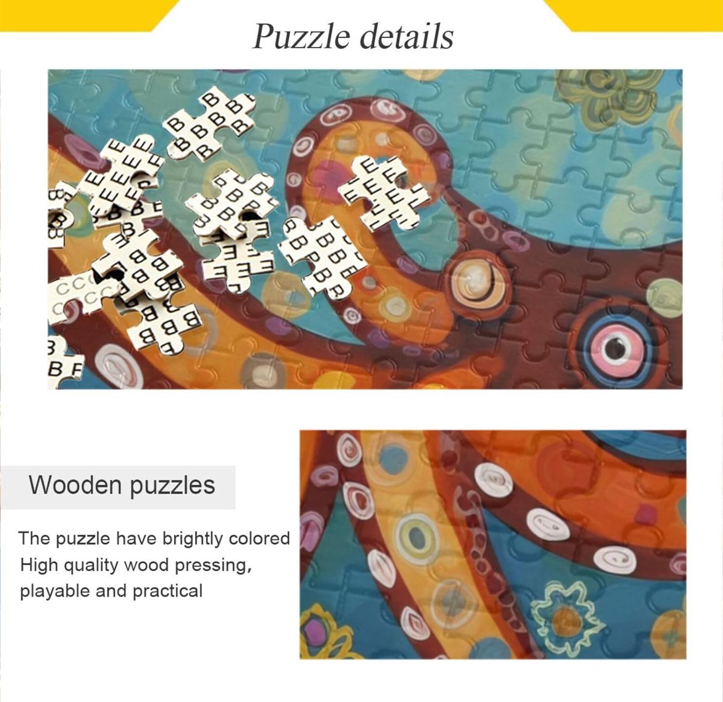 Pattern Octopus Jigsaw Puzzle, 500 Pieces Paper Wood Composite Material ...