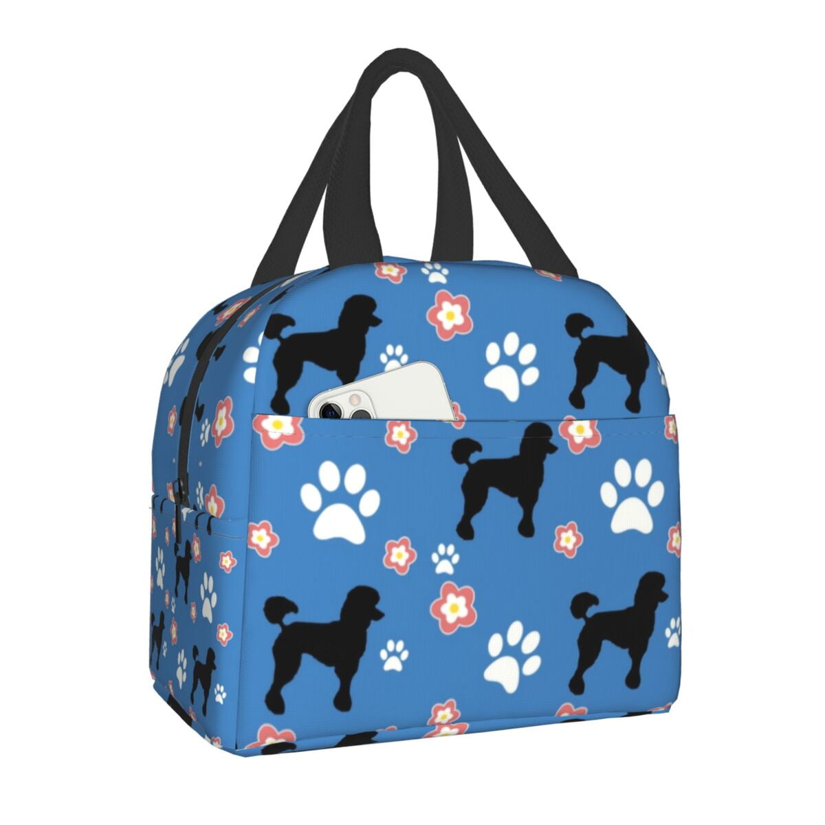 Pattern Of Paws White Dog Paw Insulated Lunch Bags for Women Pretty ...