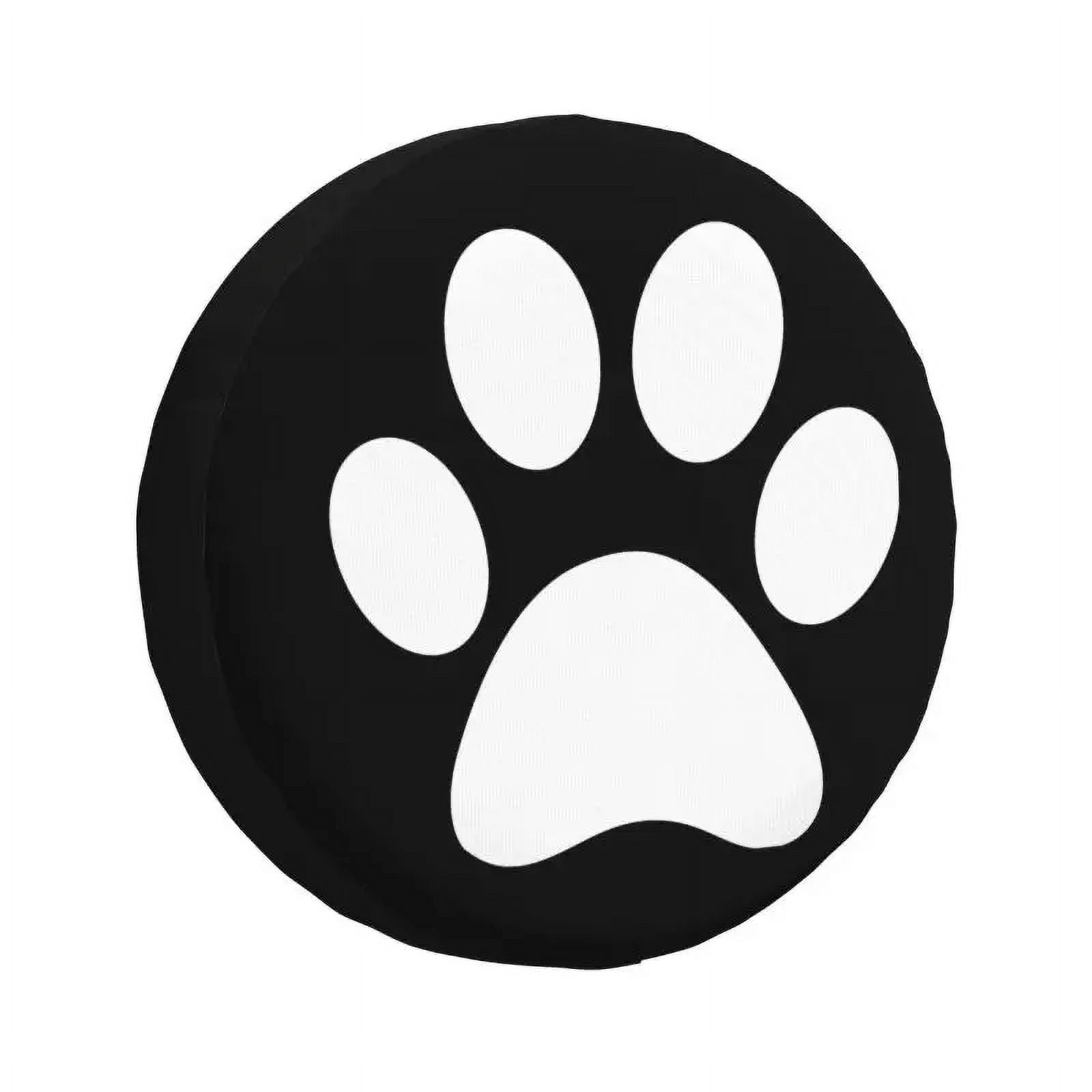 Pattern Of Paws White Dog Paw Paw Spare Tire Cover for Land Prado RV ...