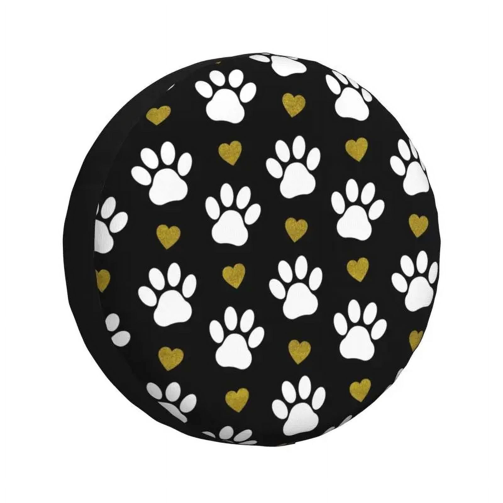 Pattern Of Paws White Dog Paw Paw Spare Tire Cover for Land Prado RV ...