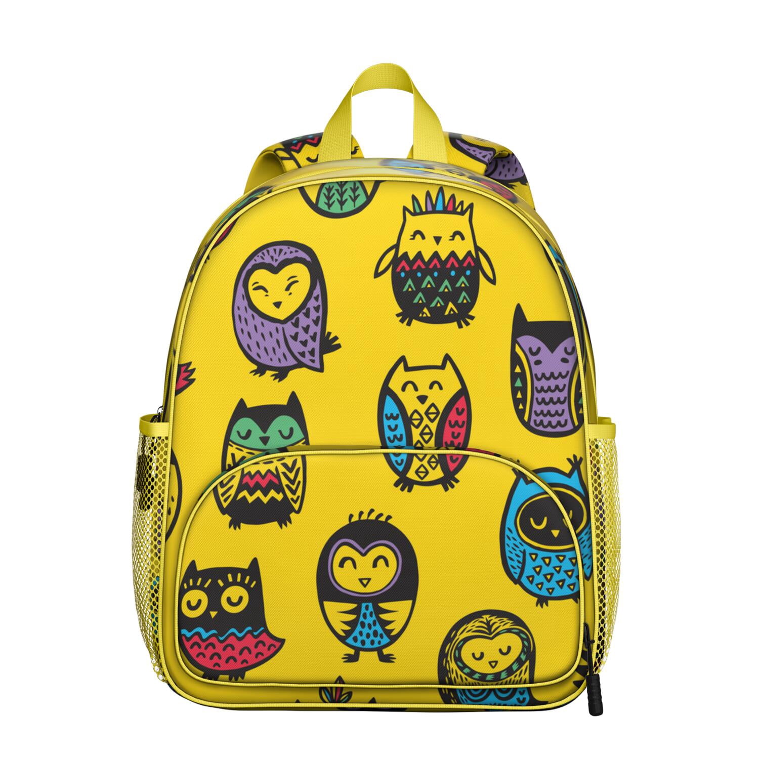 Pattern Owl Student Backpack – Big Eyes Snowy Owl Cartoon Print With ...