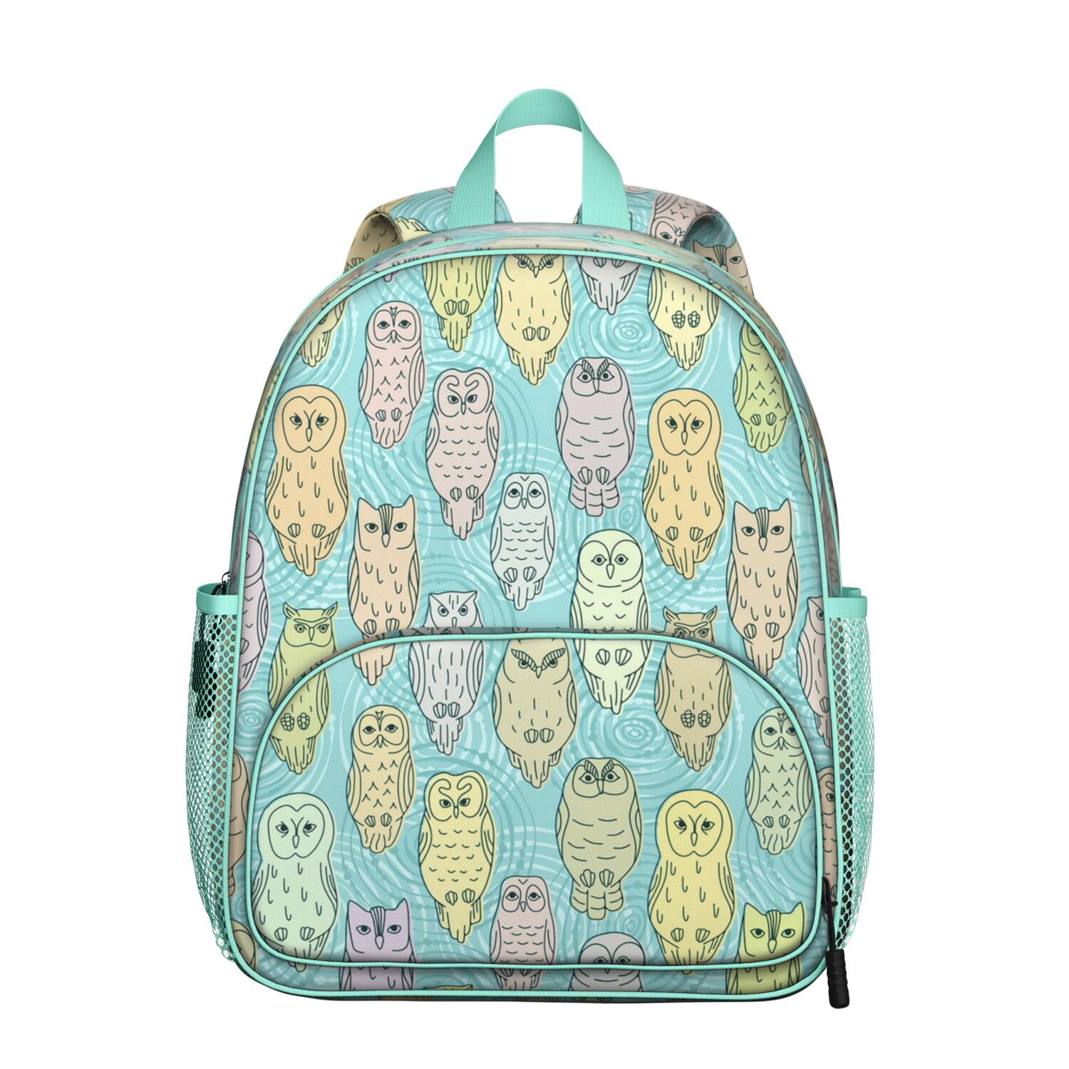 Pattern Owl Student Backpack – Big Eyes Snowy Owl Cartoon Print With ...