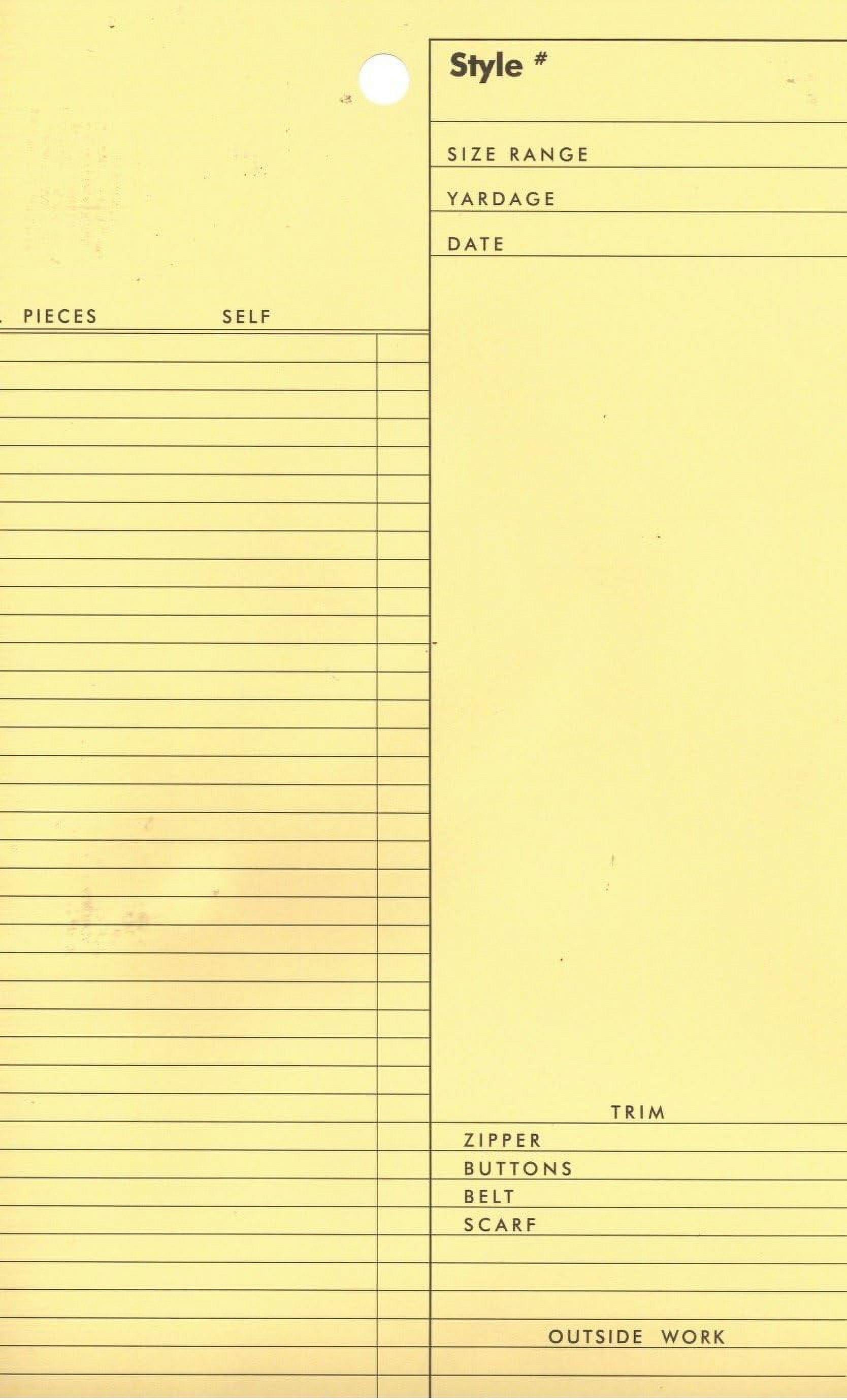 Pattern Record Cards, Pack of 100 pieces - Walmart.com