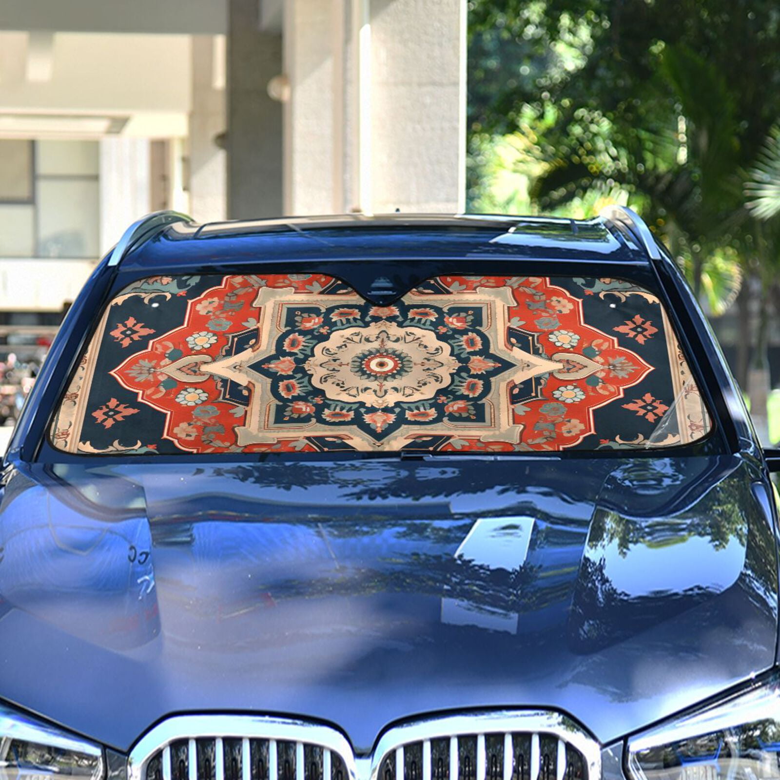 Pattern Rettro Automotive Front Car Windshield Sun Shade Reflector ...
