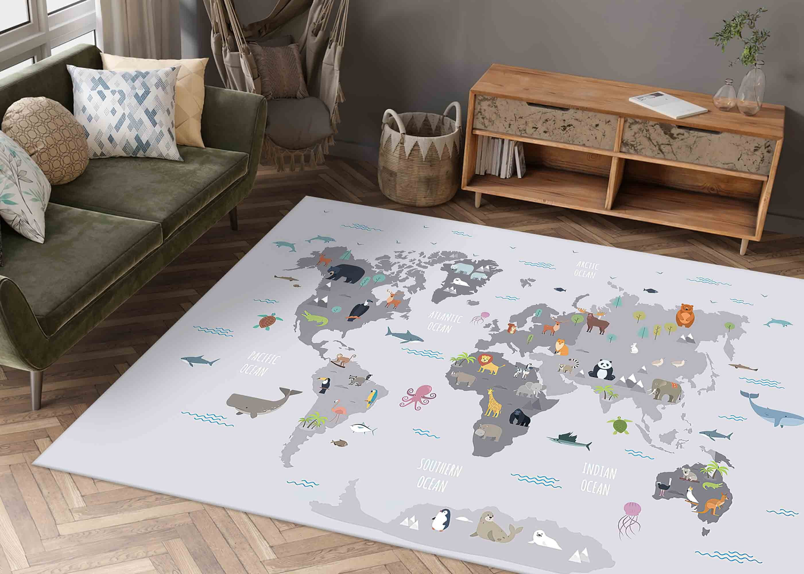 Pattern Rug, Children Rug, Front Door Rugs, Educational Map Rugs ...