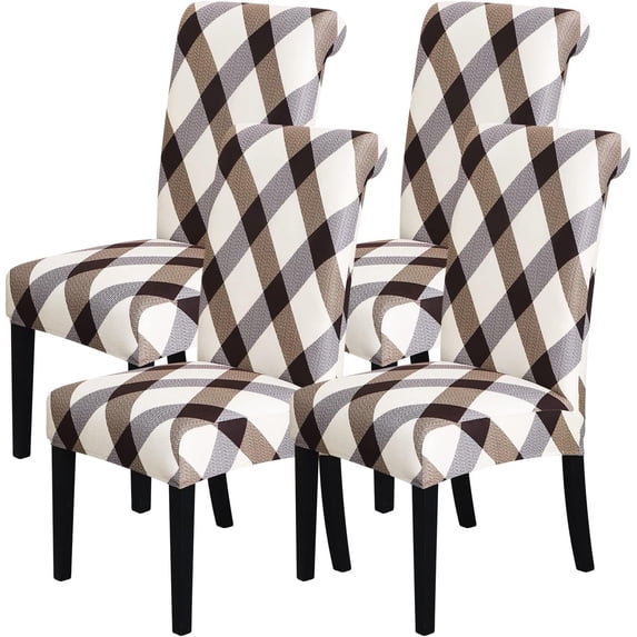 Pattern Stretch Chair Covers for Dining Room Set of 4,Printed ...