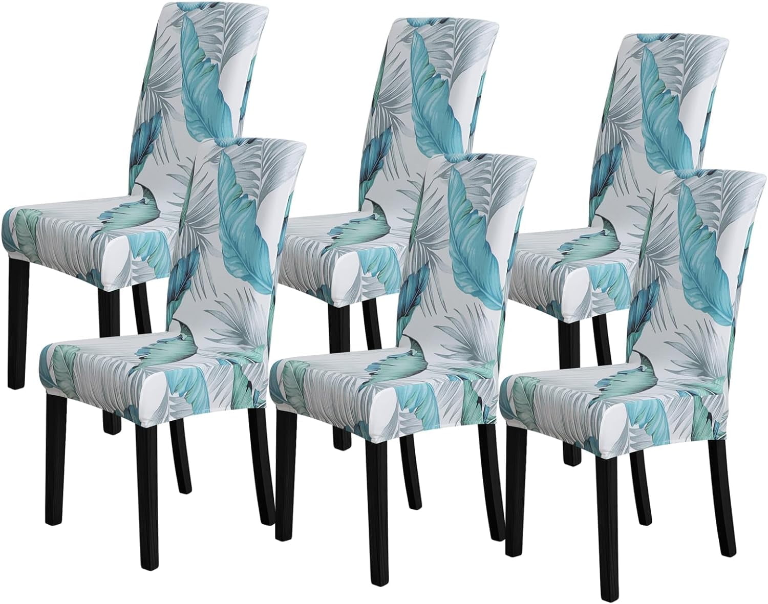Pattern Stretch Chair Covers for Dining Room Set of 6,Printed ...