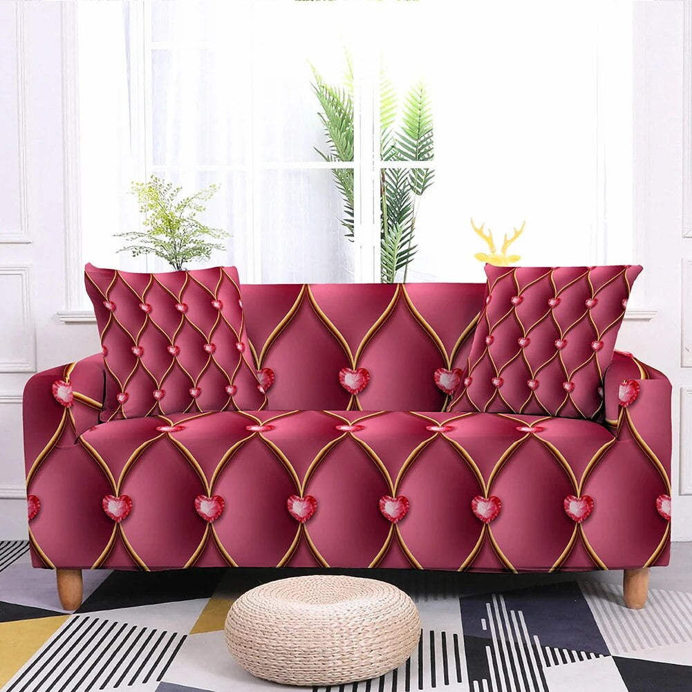 Pattern Stretch Sofa Covers for Living Room Strip Elastic Slipcovers ...