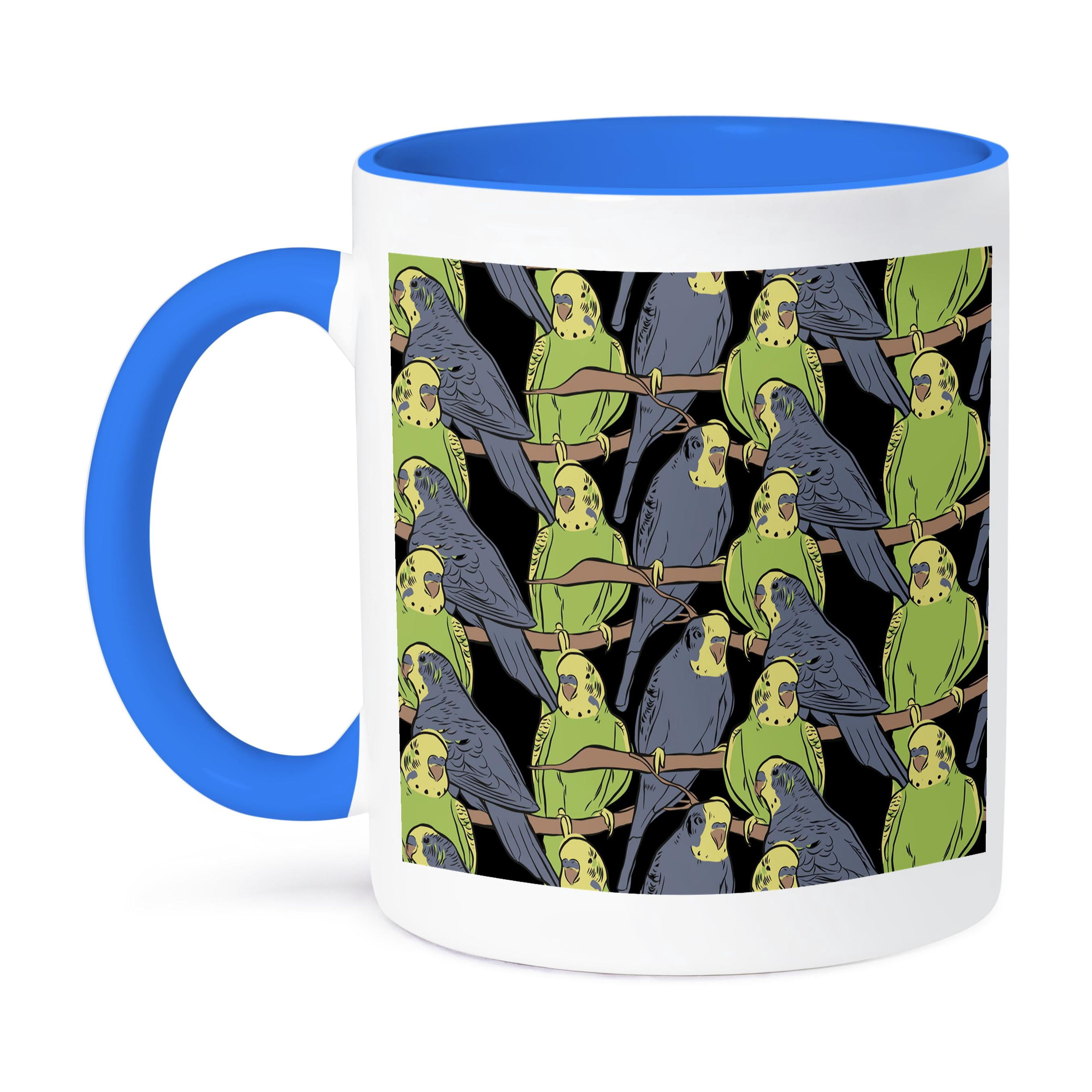 3dRose, Pattern Style of Budgie Budgerigar Bird Pet Cockatiel, 15oz Two ...