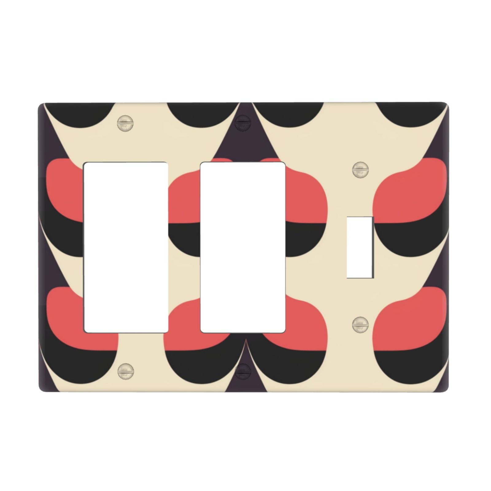 Pattern Switch Cover Decorative Wall Plate 3-Gang 2-Decor 1-Toggle ...