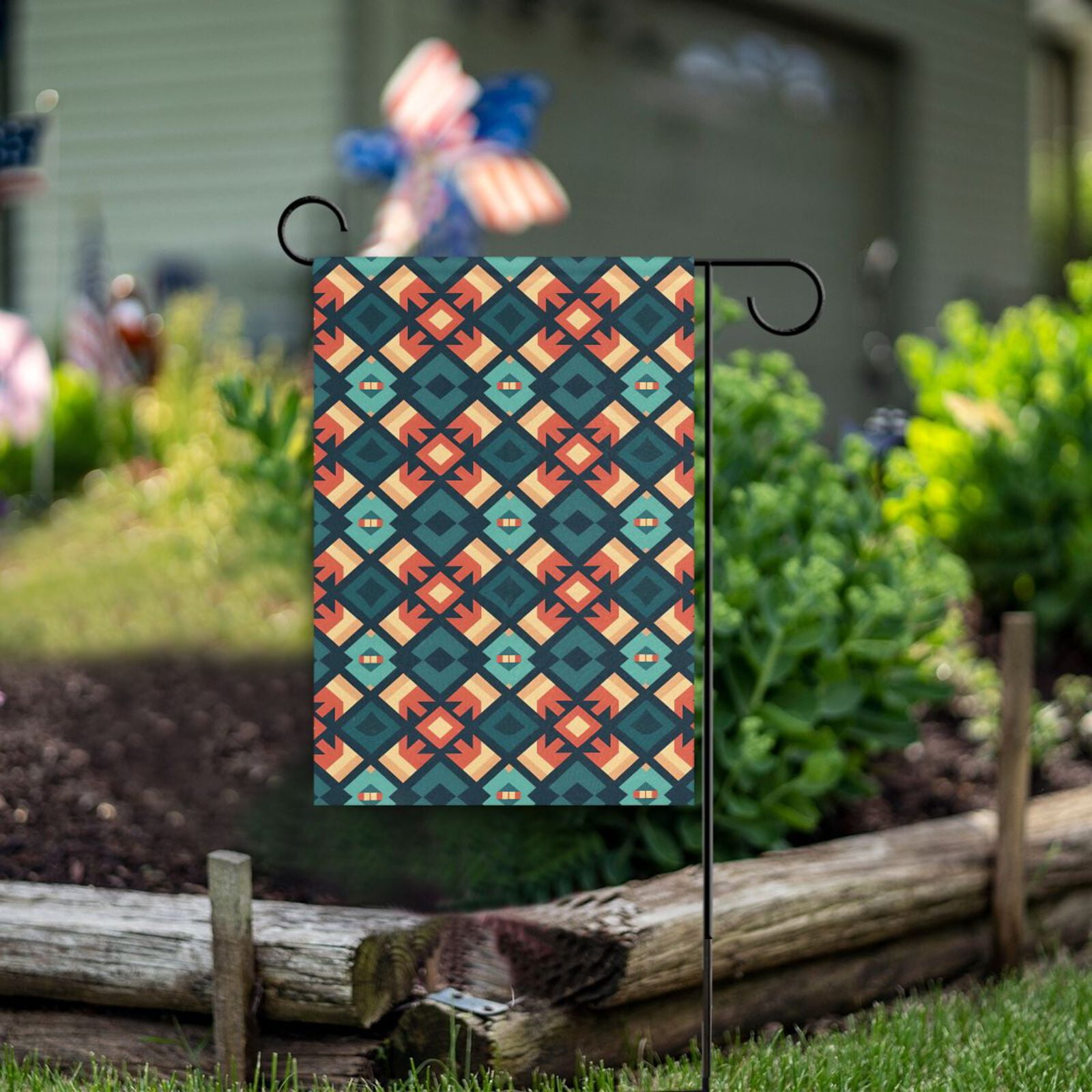 Pattern Tribal Garden Flag Double Sided Outdoor Banners for Courtyard ...