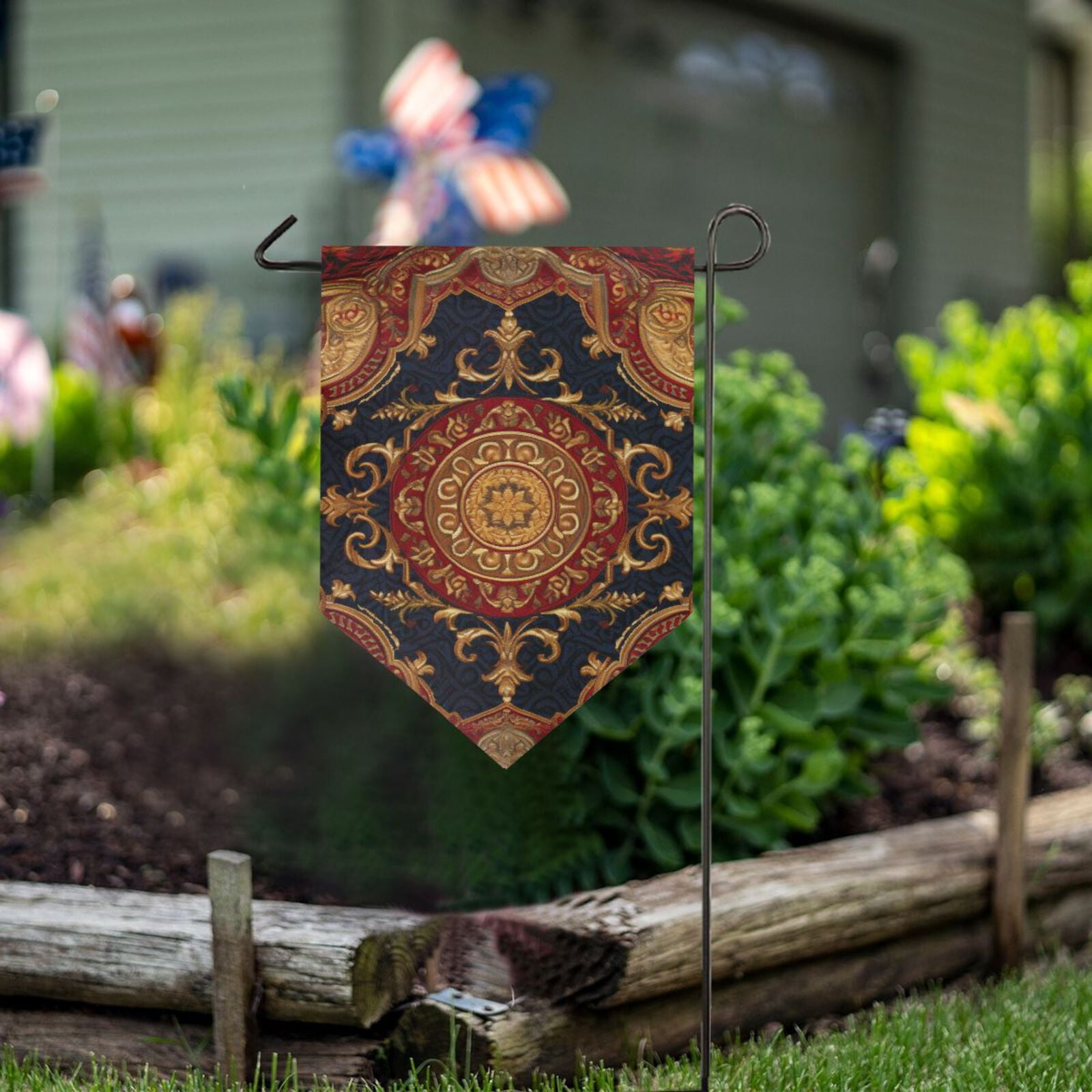 Pattern Tribal Traditonal Garden Flag 18" x 12.5" Double Sided Yard ...