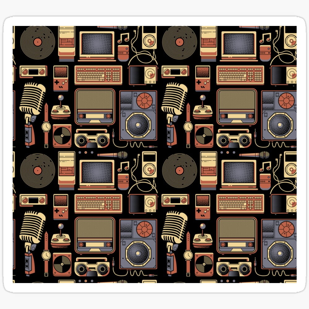 Pattern Vintage Elements Vinyl Sticker Phone Decal Water Bottle ...