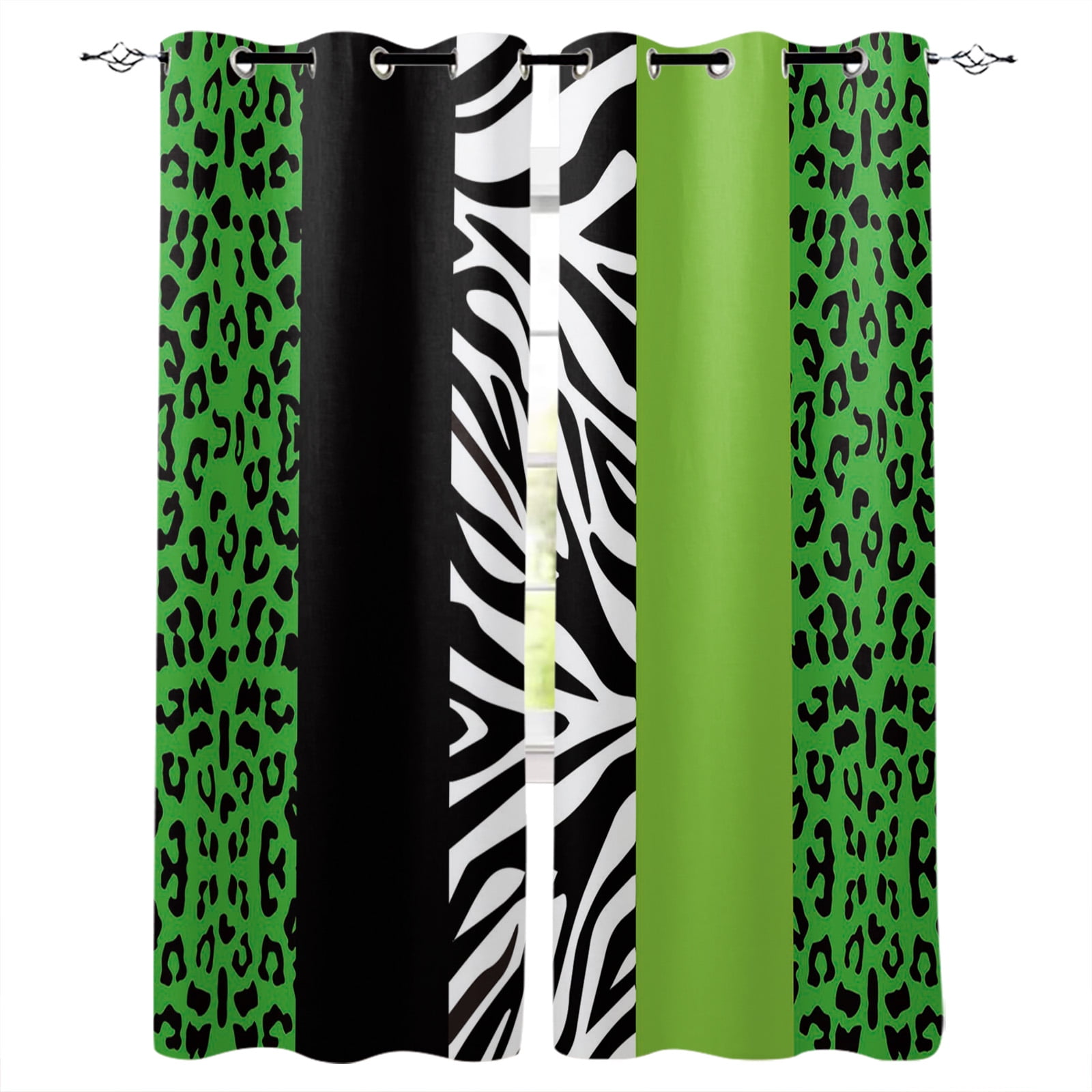 Pattern Zebra Print Leopard Print Window Curtains Living Room Fabric ...