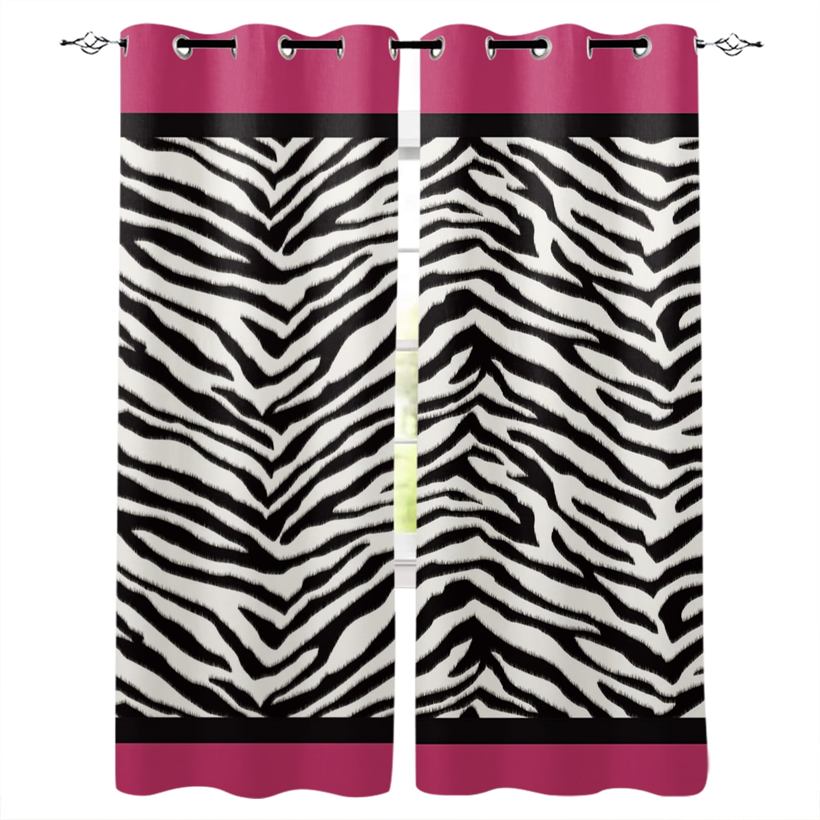 Pattern Zebra Print Leopard Print Window Curtains Living Room Fabric ...